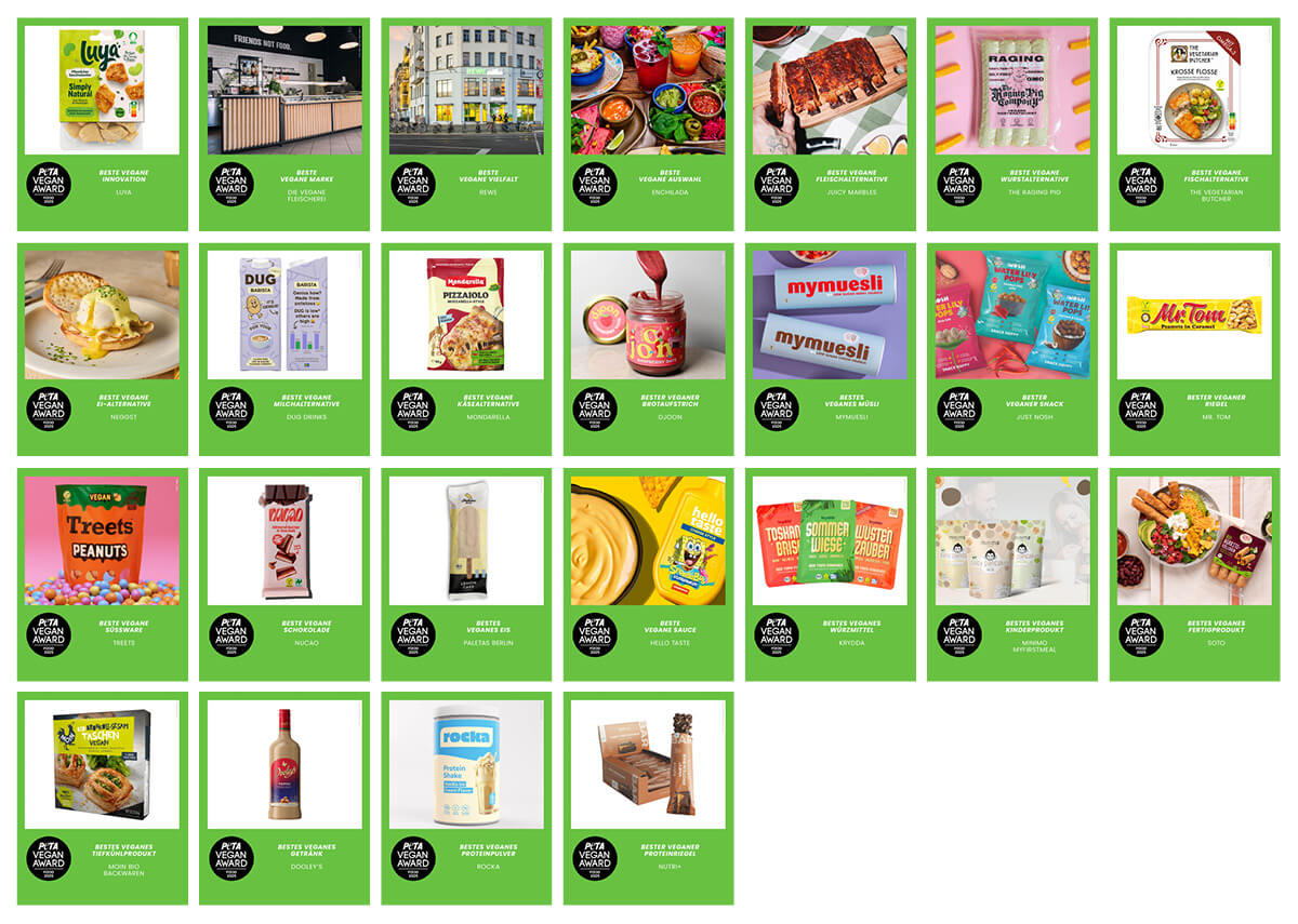 PETA VEGAN AWARDS 2025: Das sind die Gewinner im Bereich Food - Presse ...